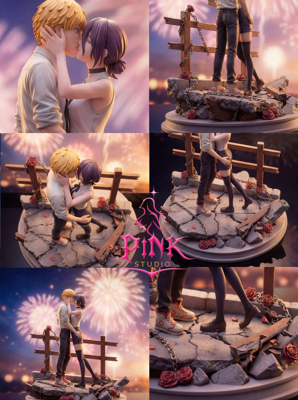 【Pre-sale】1/6 Scale Reze Kiss Denji-PINK Studio - weareanimecollectors